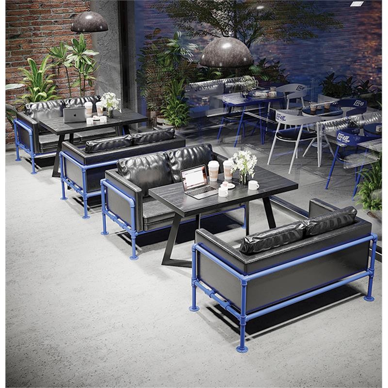 Industrial Style Bar Sofa Booth Reception Table Internet Celebrity Milk ...