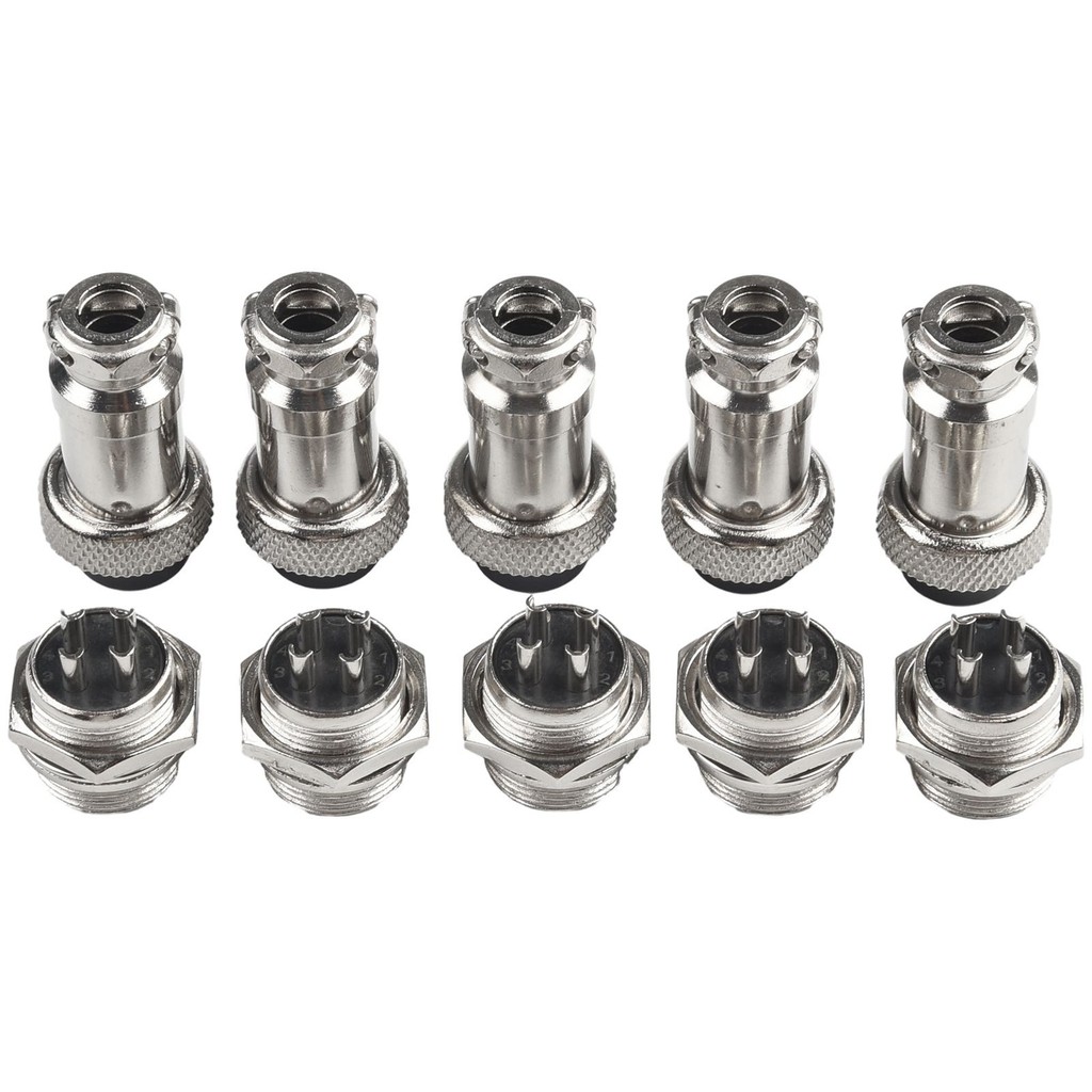 Aviation Connector 16mm GX16-4 Panel Wire Metal Male Female 4Pin (5 ...