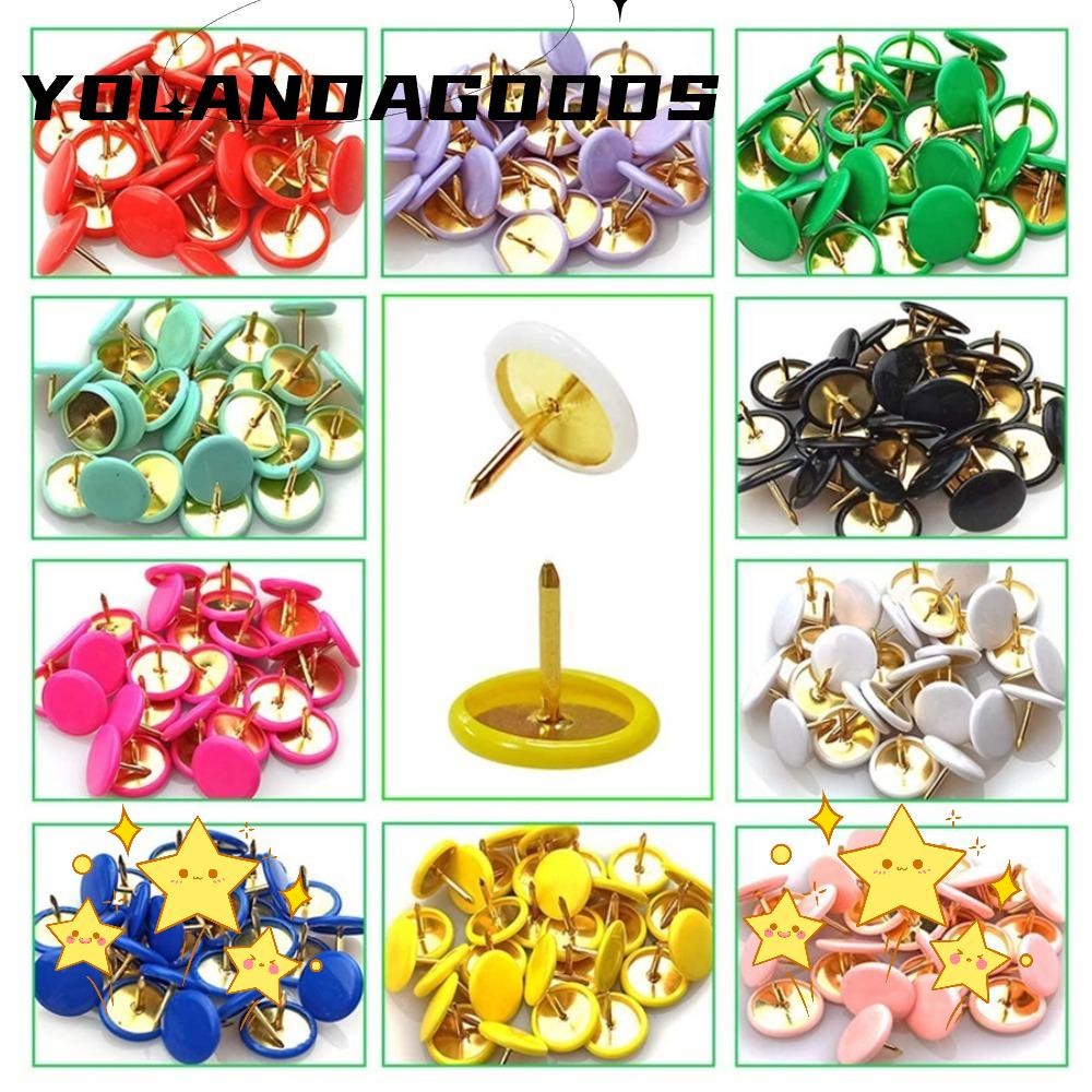 YOLA 100Pcs Round Push Pins, Thumb Tacks Point Tacks, Bulletin Drawing ...