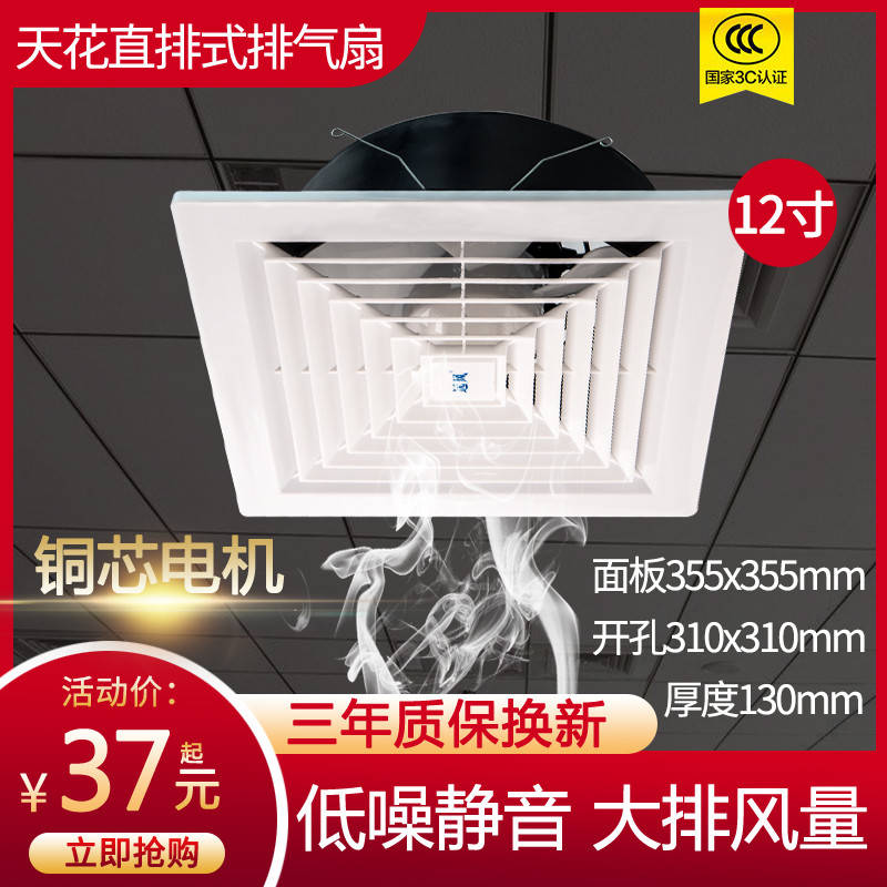 Ceiling Exhaust Fan for Bathroom12Inch Ceiling Direct Exhaust Fan ...