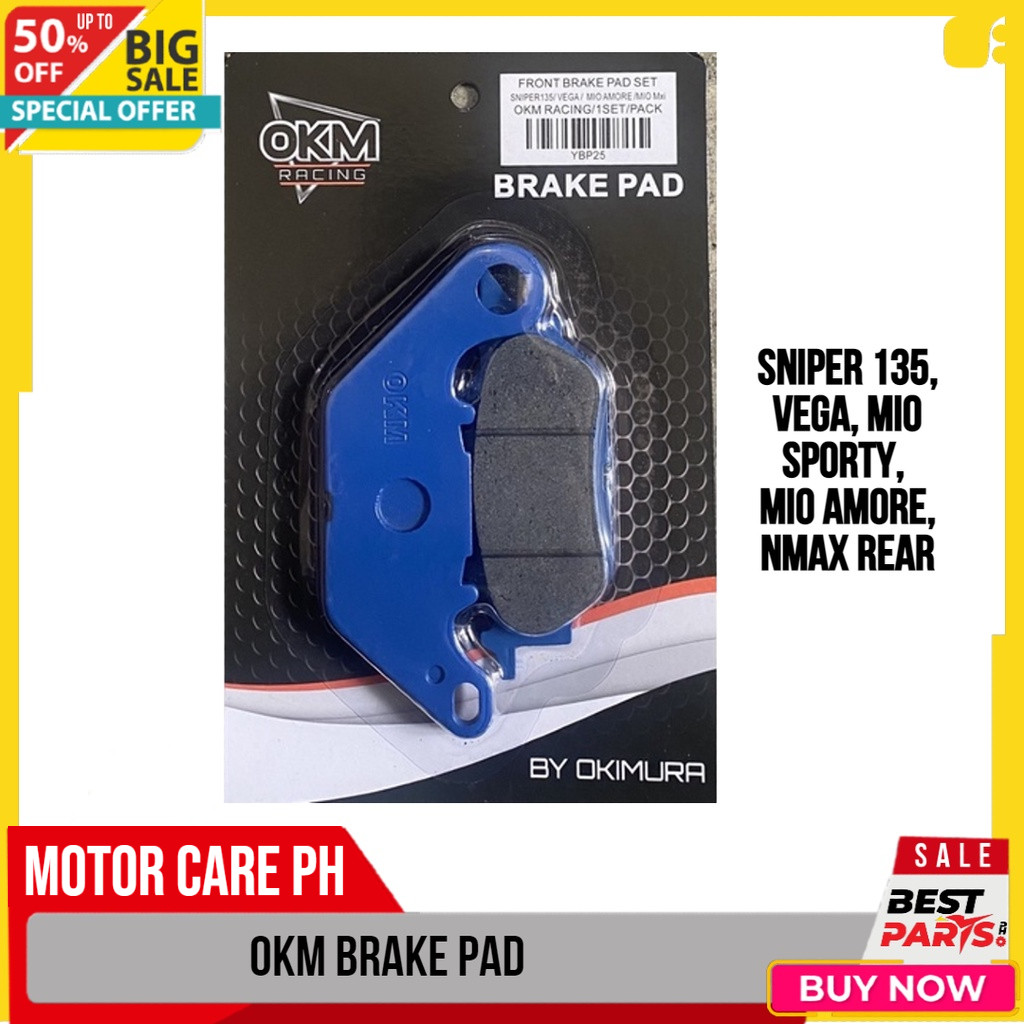 OKM RACING BRAKE PAD for (NMAX, MIO,M3,XRM,WAVE,RAIDER,SNIPER) | Shopee ...