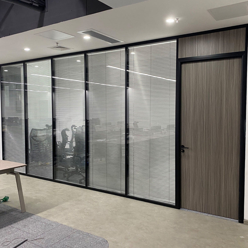 Glass Partition Wall Aluminum Alloy Louvered Partition Wall Office ...