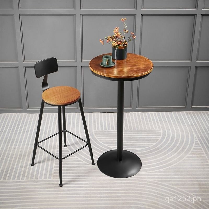 Home Wooden Table and Chair Set, Leisure Bar Counter Coffee Combination ...