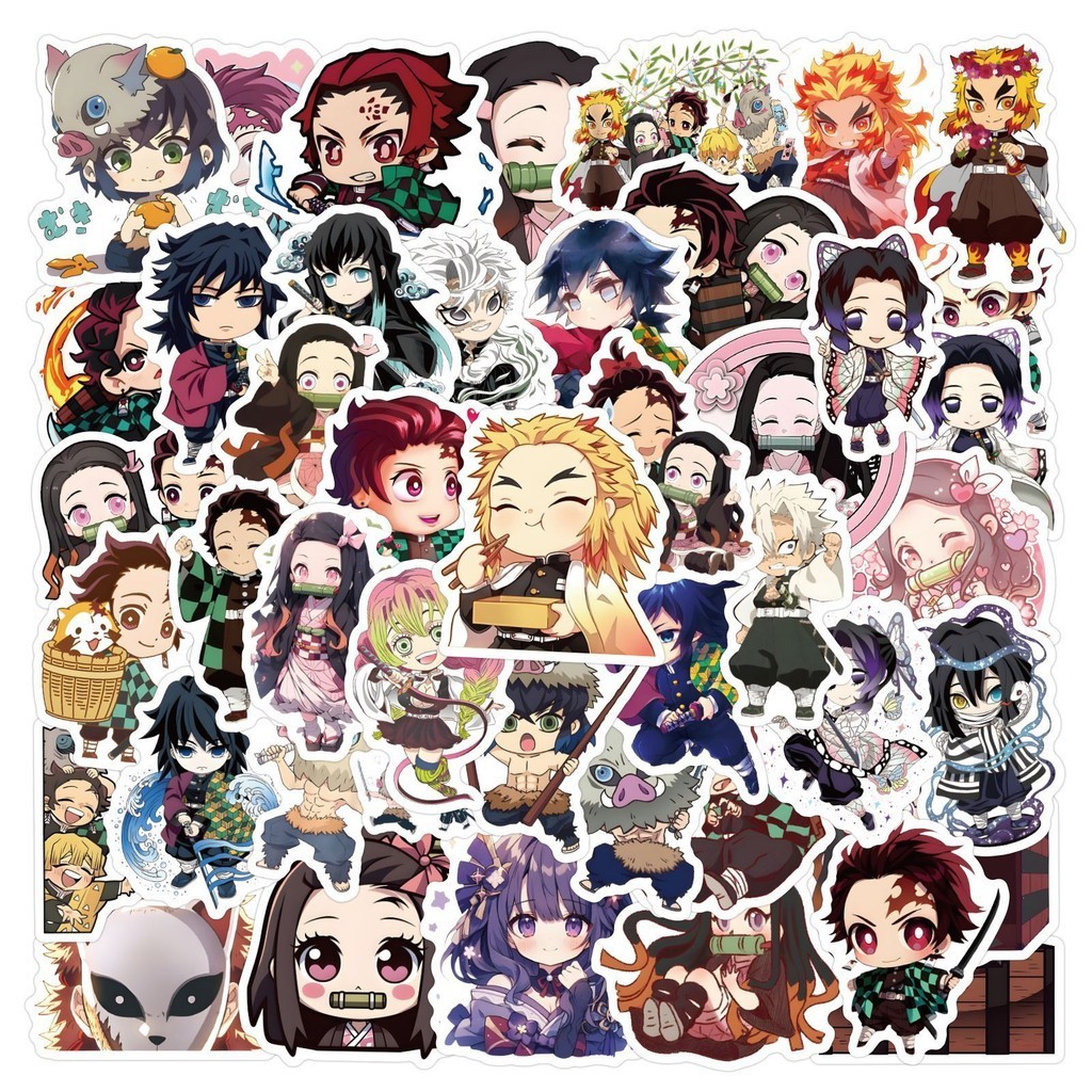 50PCS Cute Q-version Anime Demon Slayer Waterproof Graffiti Stickers ...