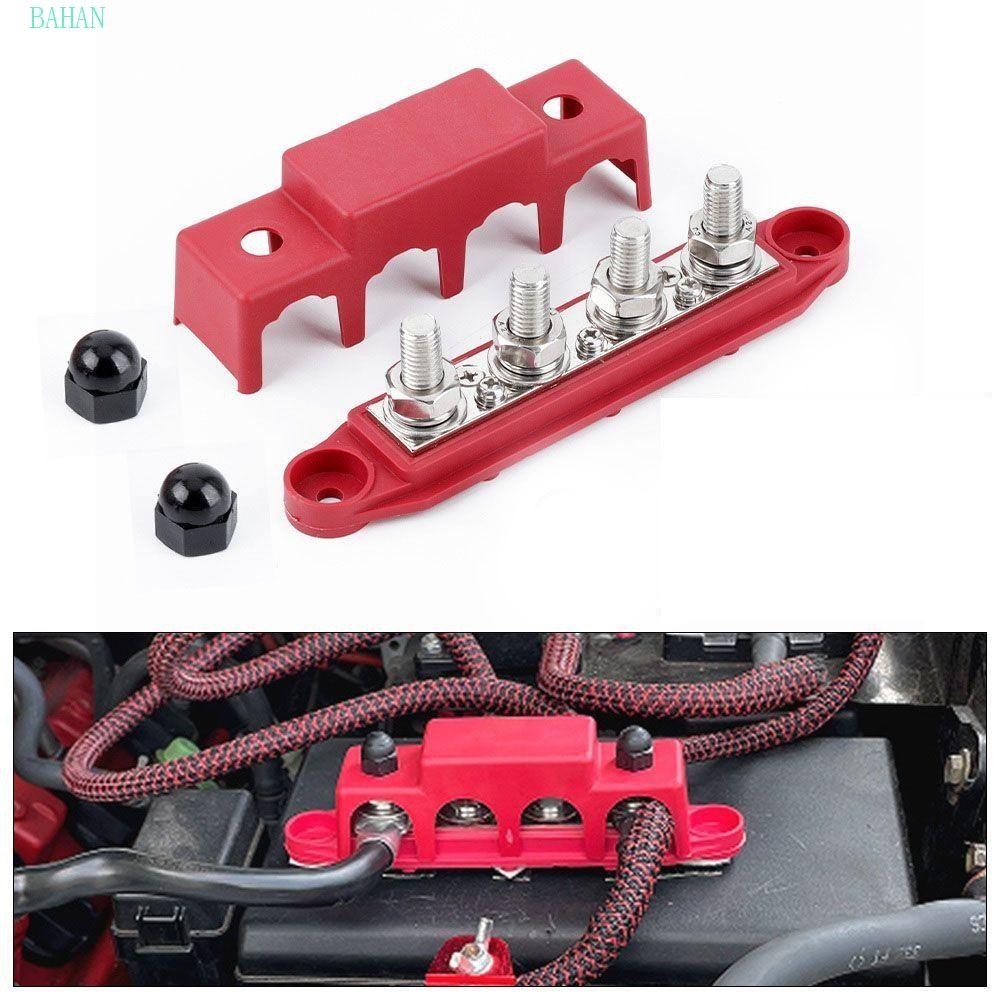 BAHAN 4 Way Bus Bar Car Truck Boat Ground with Cover M8 Terminal Studs ...