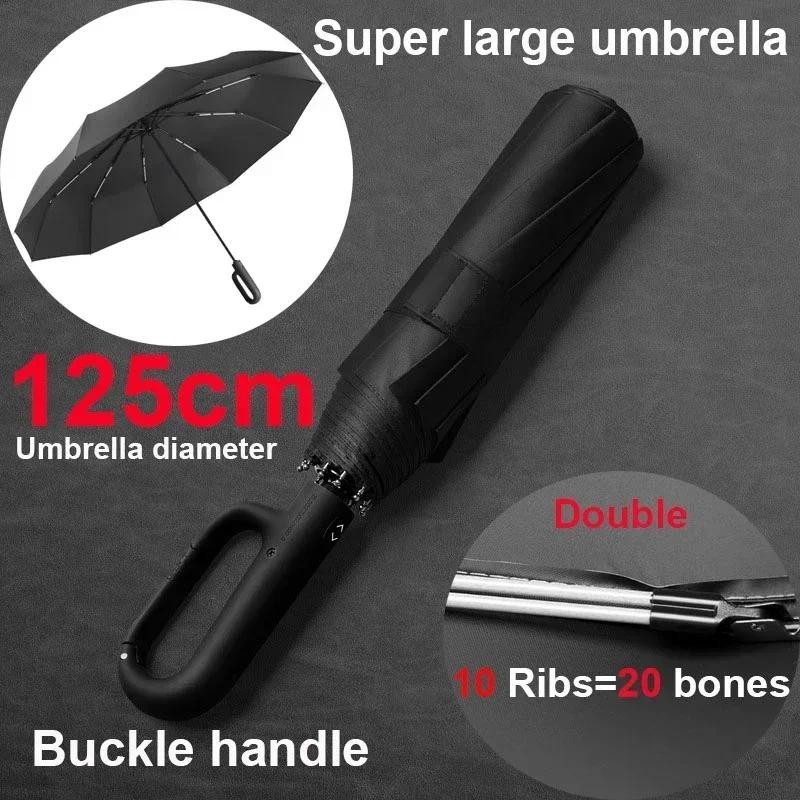 Windproof Large Umbrella For Men 10 Ribs Fully Automatic Umbrella Heavy ...