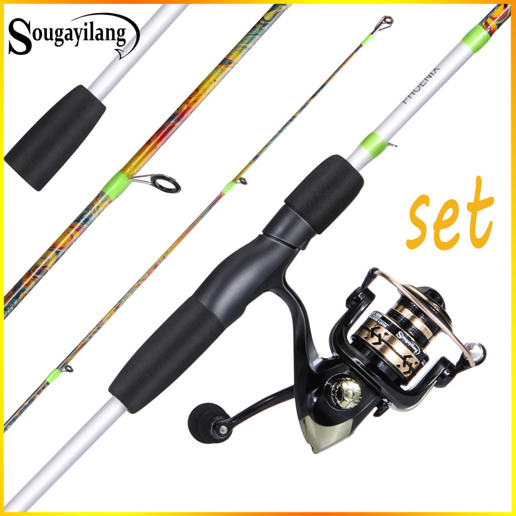 Sougayilang Fishing Set 2 Sections Portable Fishing Rod 1.68M Spinning ...