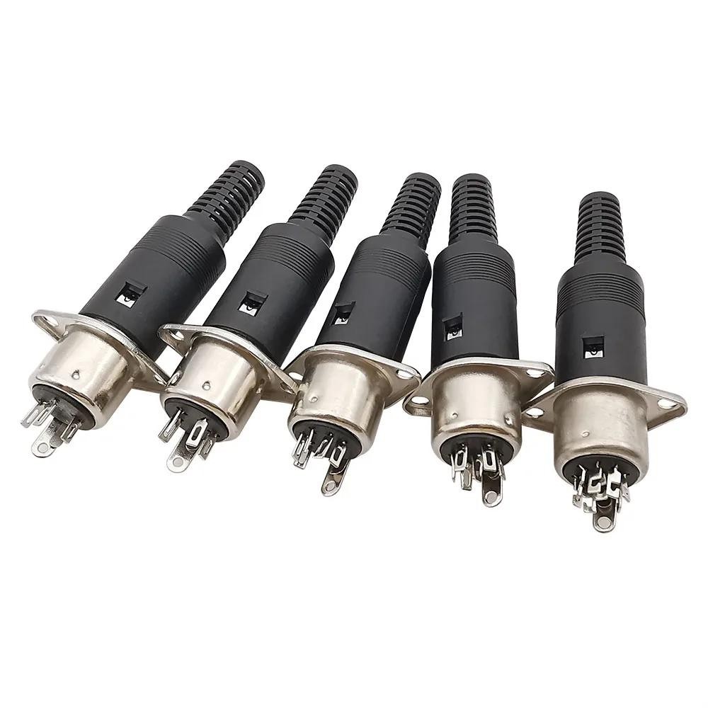 1Set DIN Audio Adapter 3/4/5/6/7/8 Pin DIN Male Plug with Plastic ...
