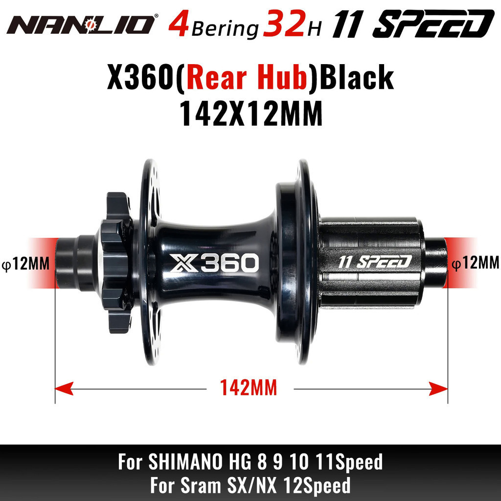 New NanLio X360 Bicycle Hubs 32 Holes 8 Pawls 360T Loud Noise Hub ...