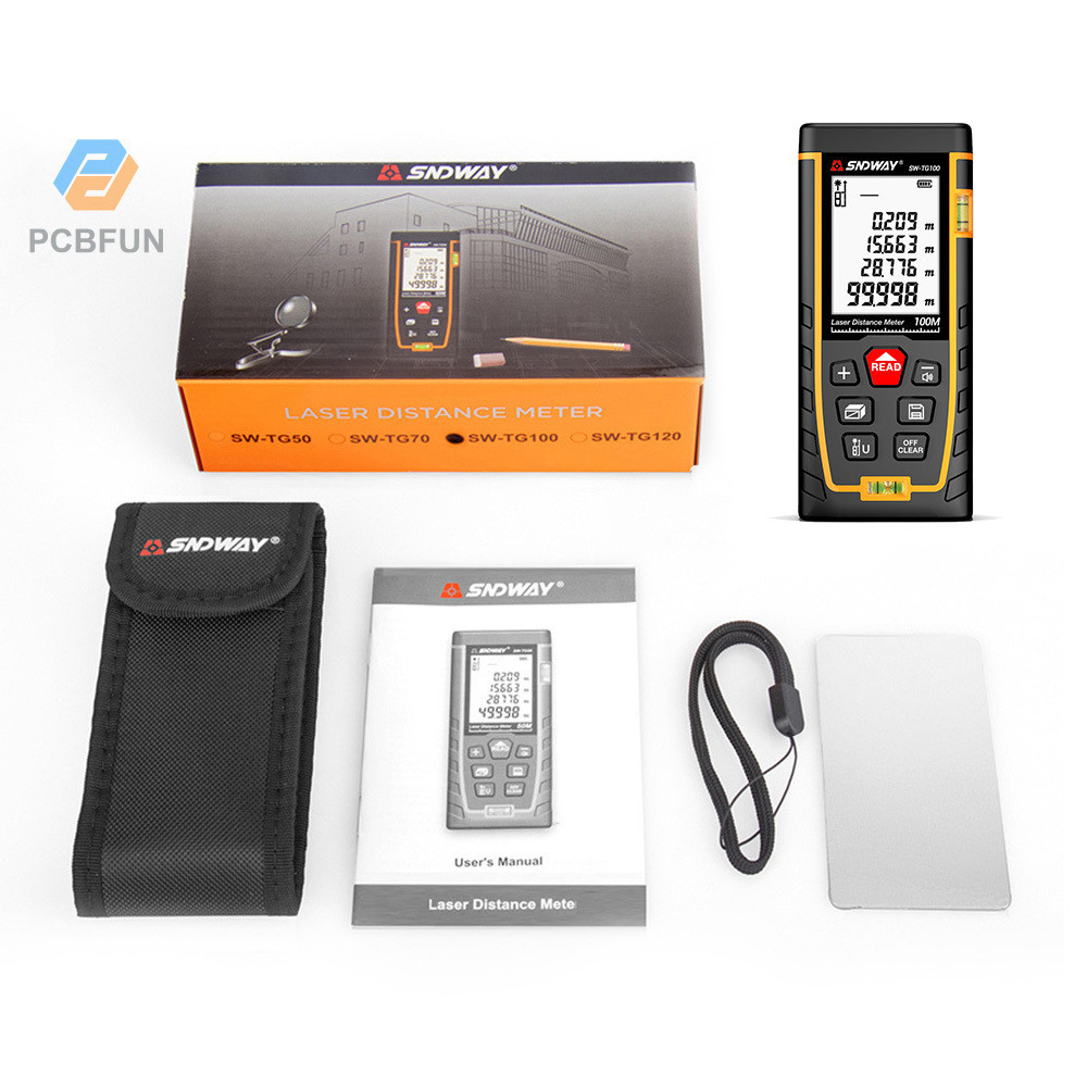 Pcbfun Measure Distance Meter 50/70/100/120M Portable Digital Measure ...