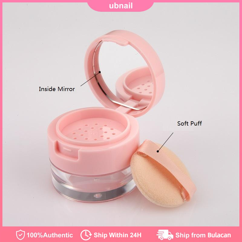 3g Graceful Empty Cosmetic Sifter Loose Jar Container Puff Box Mirror ...