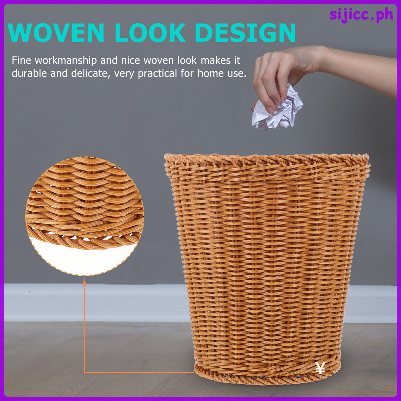 [READY STOCK] Home Decor Mini Woven Basket Rattan Trash Can Bin Fruits ...