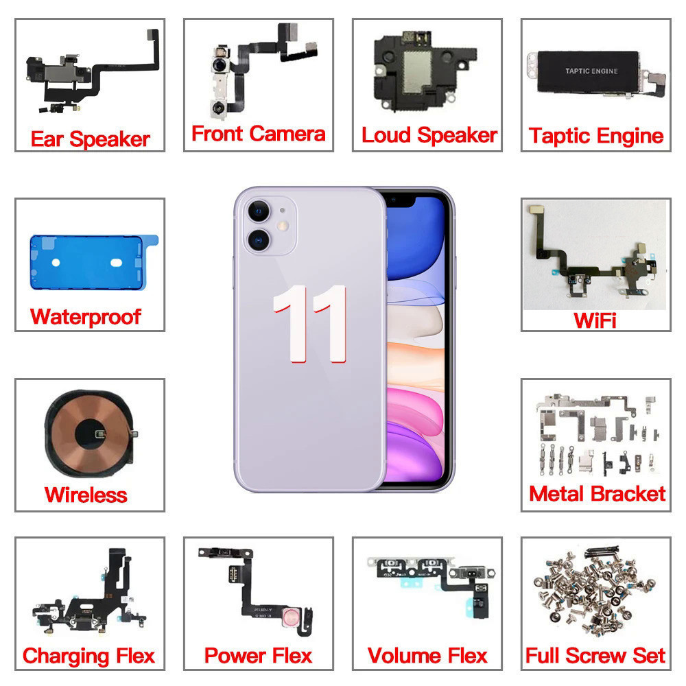 Internal Parts Replacement for iPhone 11 Front Camera Power Volume ...