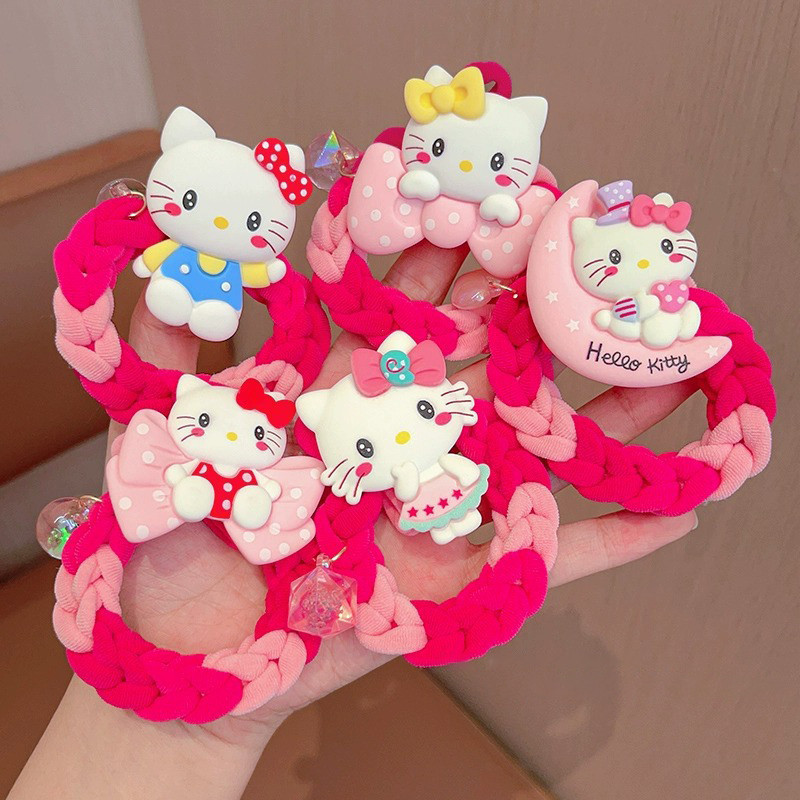 Hello Kitty Weave Rubber Bands Sanrio Kuromi Melody Girls Sweet Hair ...