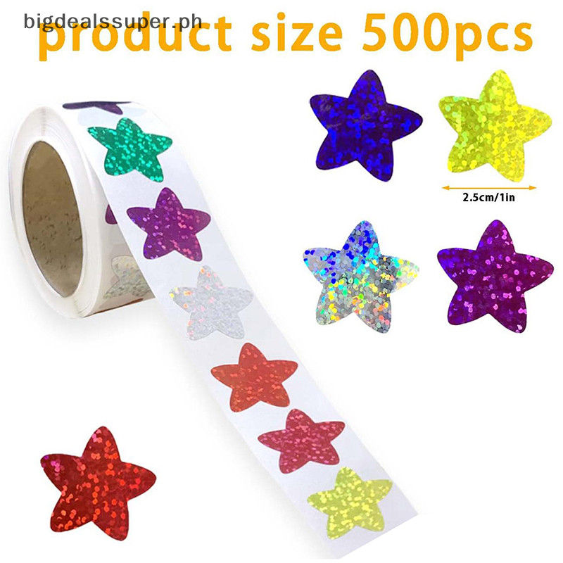 Pro 500PCS/Roll Colorful Star Stickers For Kids Reward School Classroom ...