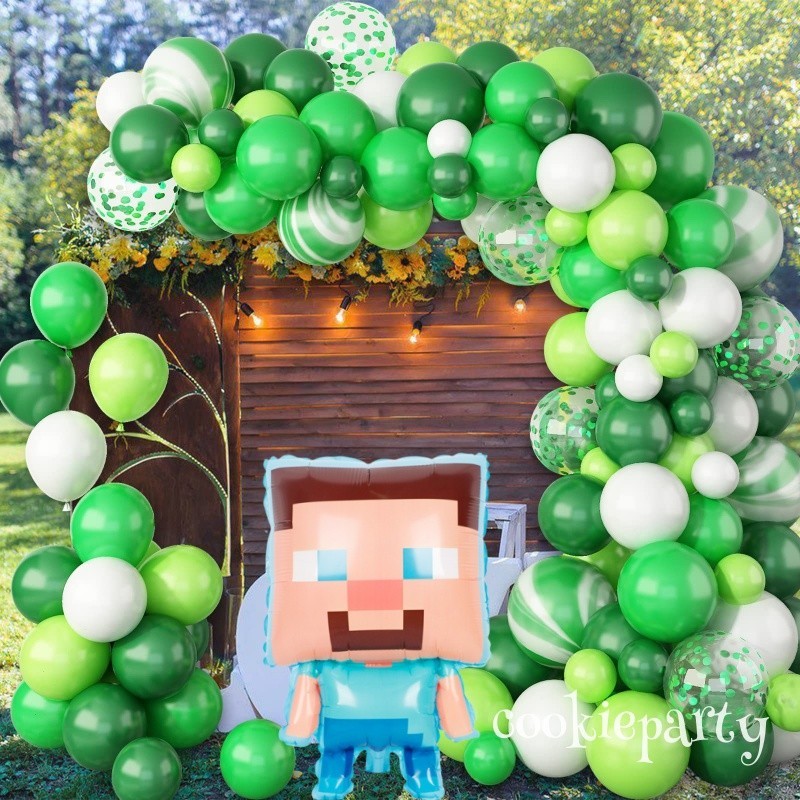Minecraft Theme Steve Foil Balloons Birthday Decoration Set for Boys ...
