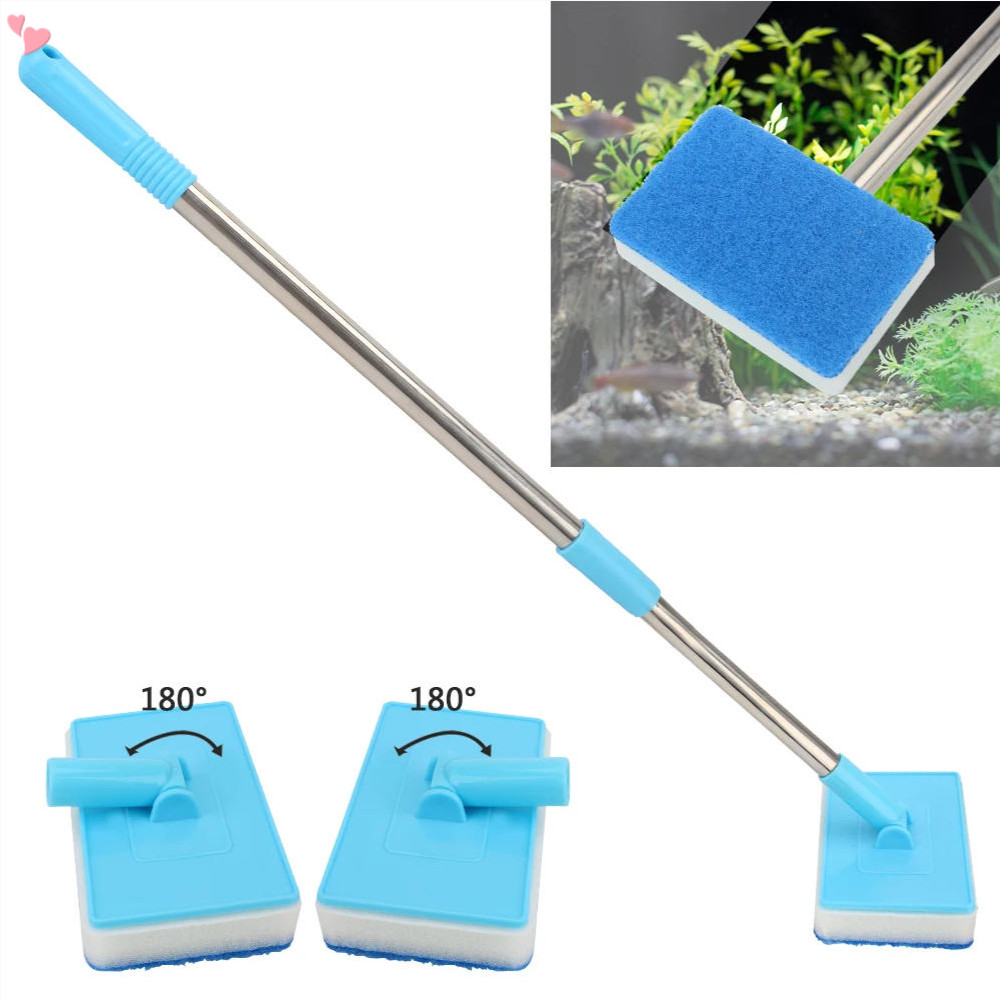 180° adjustable Double-Sided Sponge Cleaning Brush Super Long Handle Cleaner Scrubber for ...