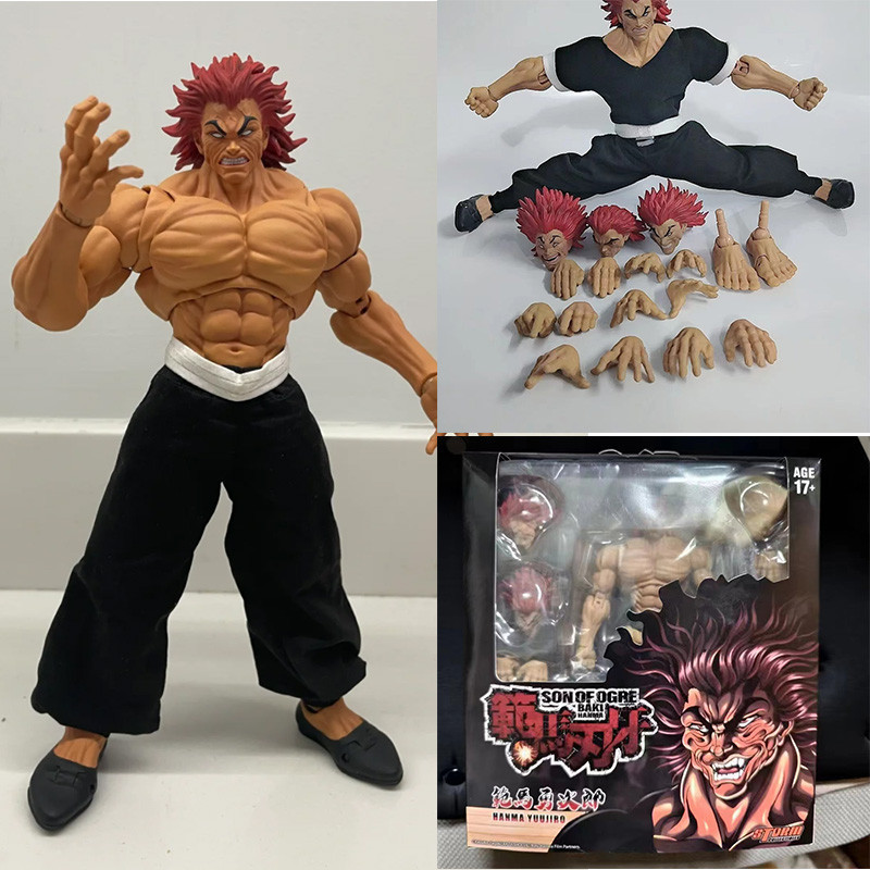 ST 1/12 Baki Grappler Action Figure Figma Storm Toys Son of Ogre Baki Hanma Yujiro Hanma Movable ...