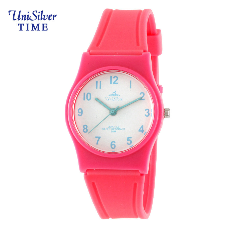 UniSilver TIME Women's Small Pink/White Analog Rubber watch KW4655-1003 ...