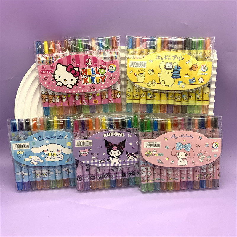 12-color Short Swivel Crayon/Short Swivel Crayon/Rolling Crayon/Oil ...
