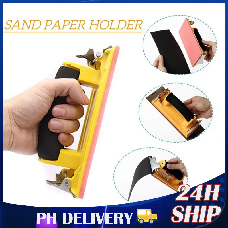 Handheld sandpaper holder with sponge handle, wall and floor sanding ...