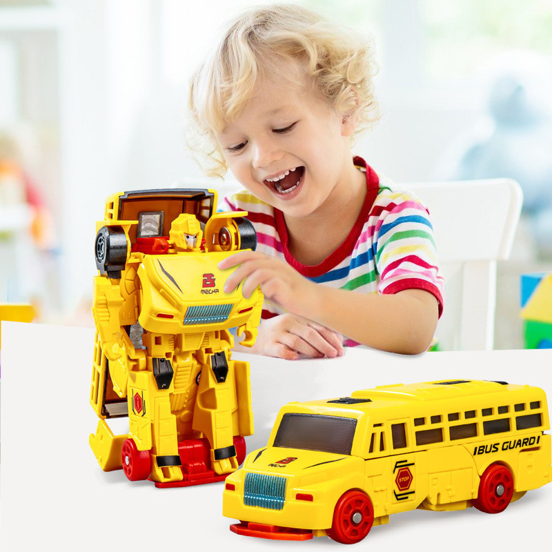 Transforming Bus Car Toy Car Boy One Step Transforming School Bus Bus ...