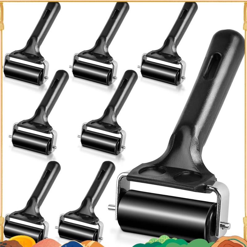 8Pcs Brayer Roller,Rubber Brayer Rollers for Crafting,Vinyl Roller Paint Brush for Gluing ...