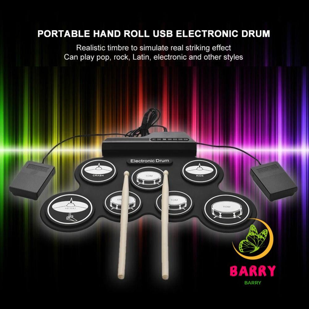 BARRY 1 Box Electronic Drum Set, 7-Pads USB Portable Electronic Drum ...