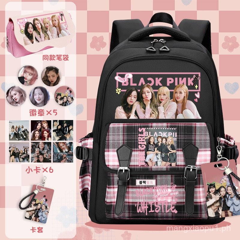 BLACKPINK Kpop Jennie Student Backpack for Girls, Large Cartoon ...