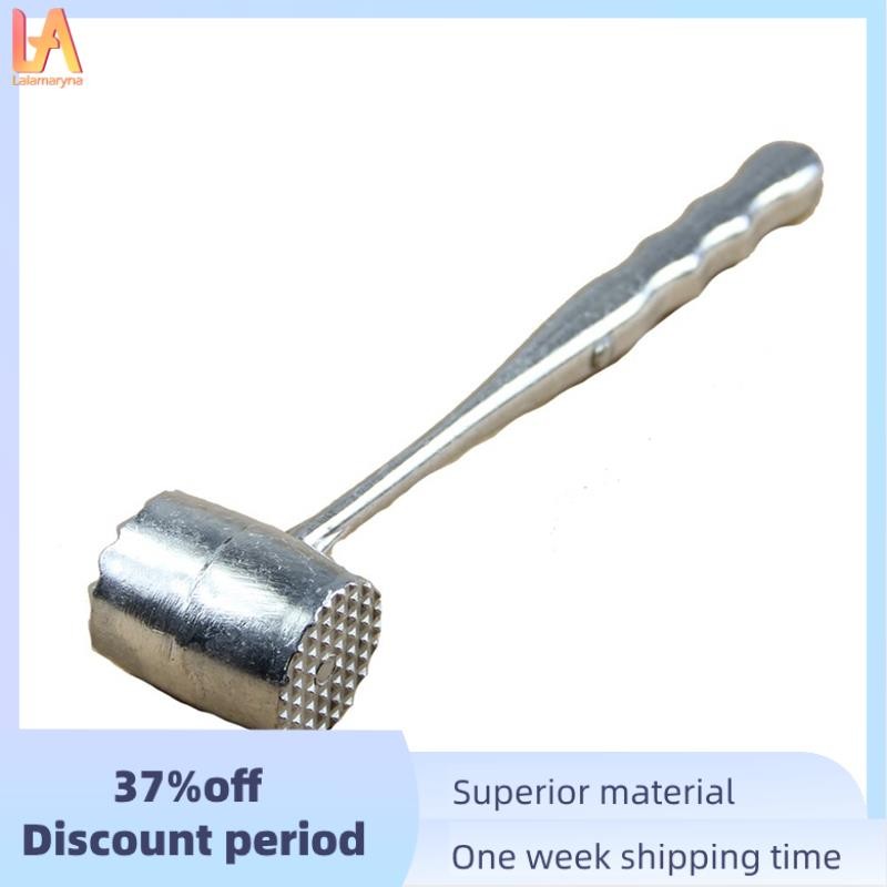 Silver Two Sides Aluminum Round Meat Hammer Mallet Tenderizer Beef Pork ...
