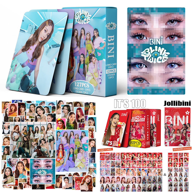 BLINK TWICE LOMO CARD BINI Photocard 127Pcs Card Jollibini Stickers ...