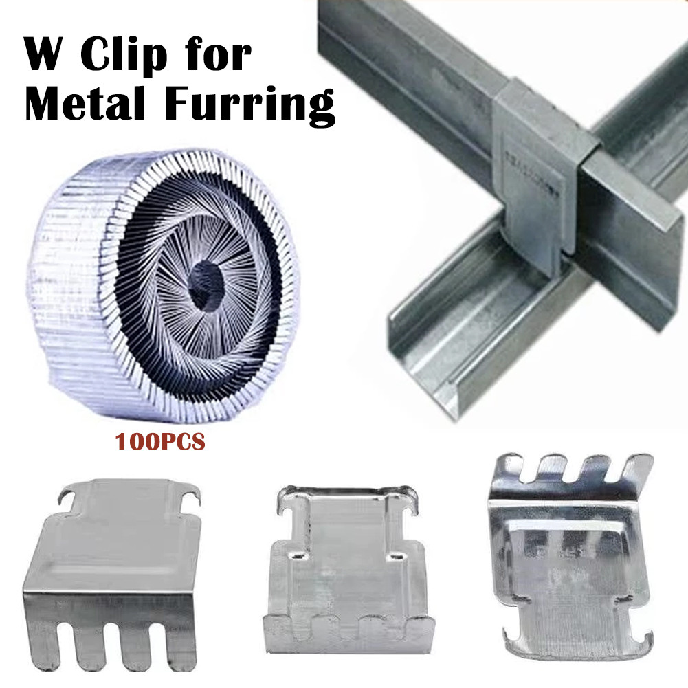 100pcs W Clip Double Furring Clip Heavy Duty Metal Furring Wall Clip ...