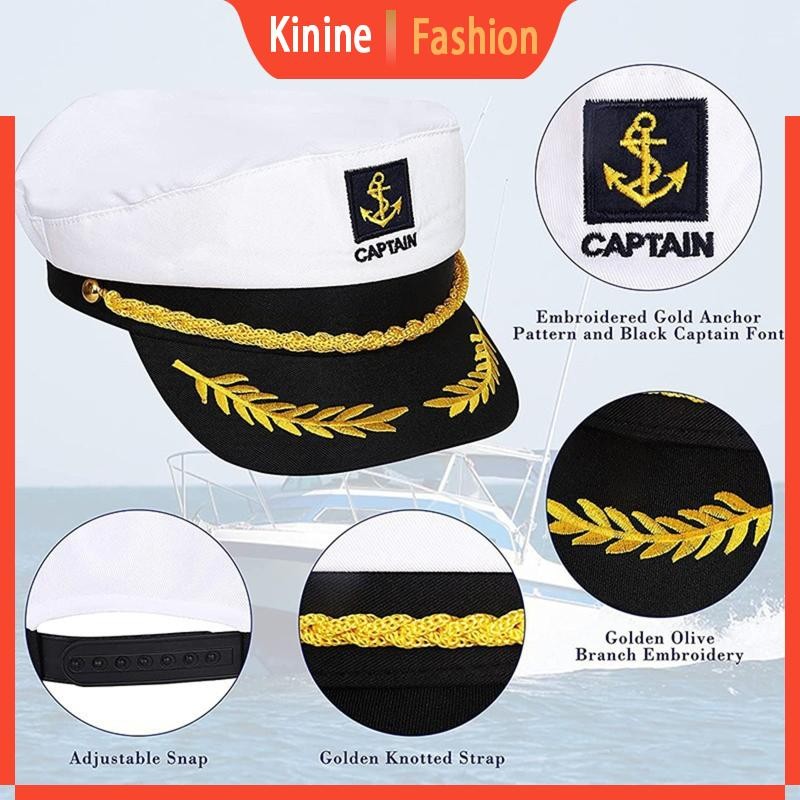 KIN Sailor Hat Yacht Captain Hat Sailor Captain Costume Men Navy Marine ...