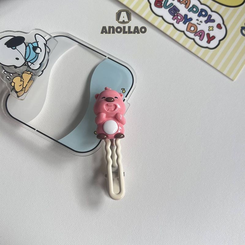 Cute Loopy Hairpin Best Friends Sided Cartoon Pink Little Beaver ...