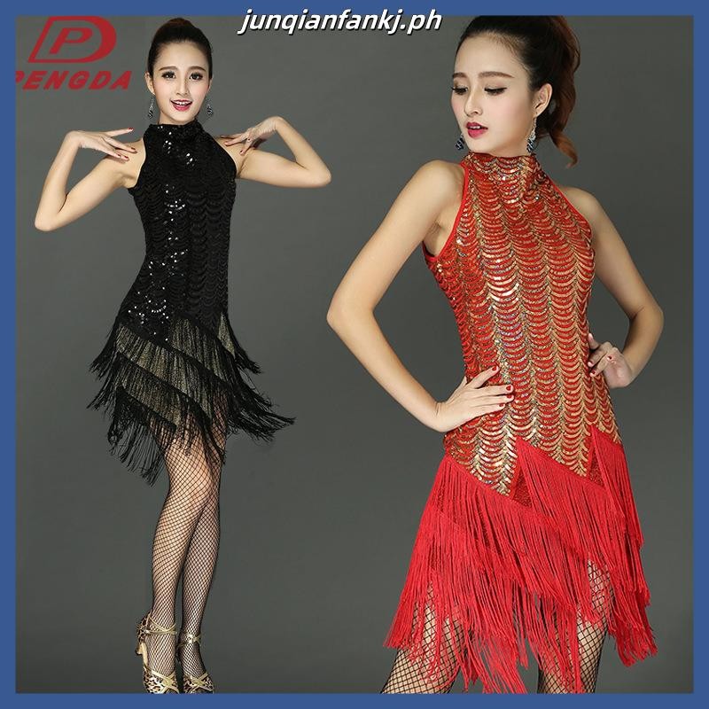 Sidaimi Latin Dance Dress Women Sexy tassel fringe sequin Salsa allroom ...