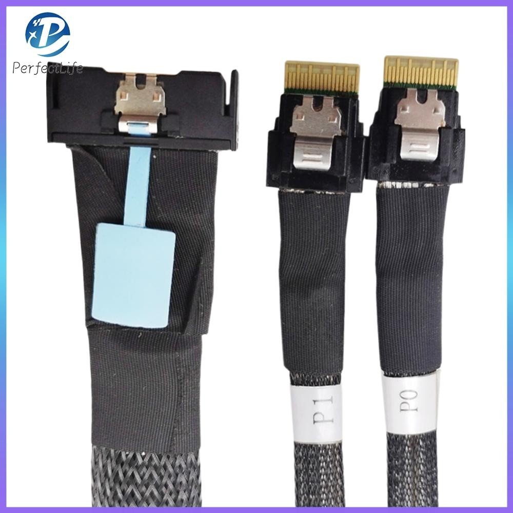 sportfront MCIO 8i Slimline SAS To Dual SFF-8654 4i Cable 50cm Adapter ...