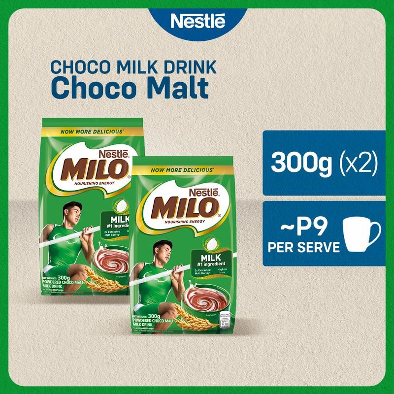 MILO Powdered Choco Malt Milk Drink 300g - Pack of 2 | Shopee Philippines