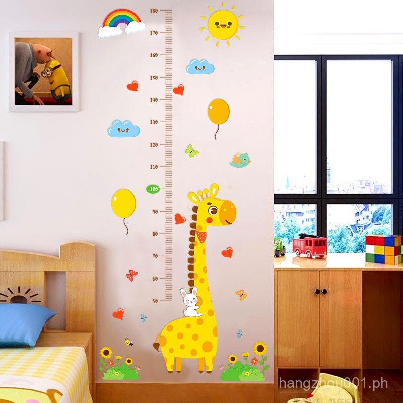 Bedroom Living Room Layout Cute Deer Height Wall Stickers Children's ...