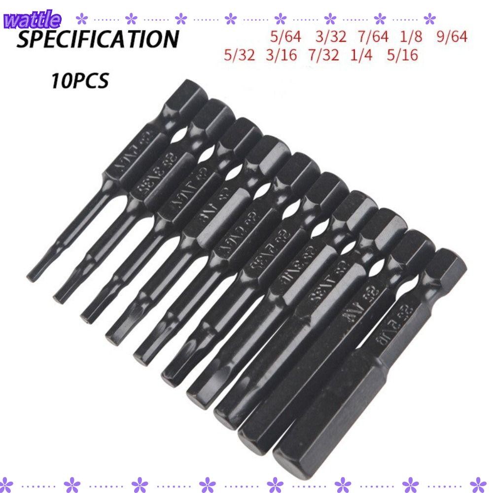 WATTLE 10PCS Allen Wrench Drill Bit Set, Quick Release Shank SAE/Metric ...
