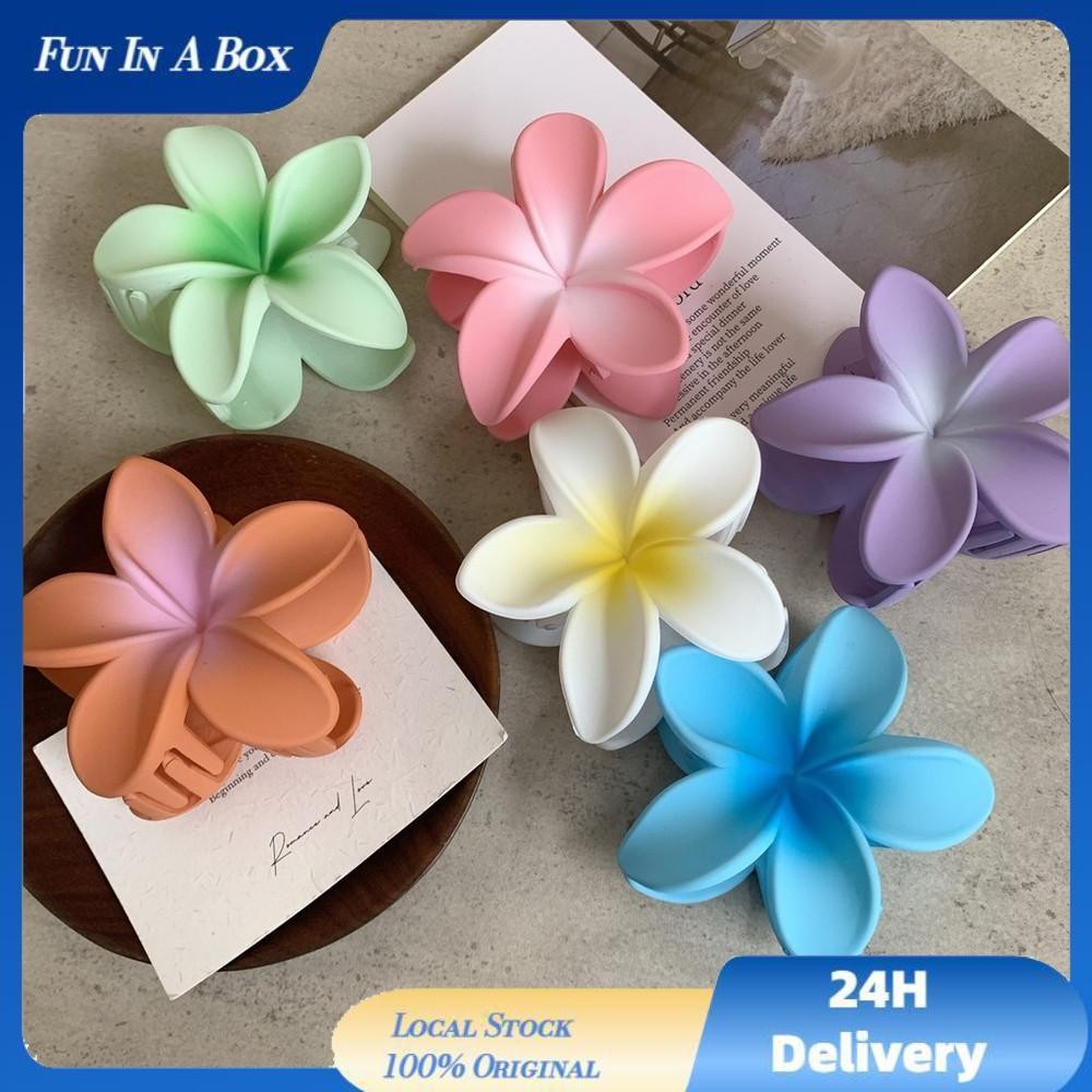 Flower Hair Clamp Matte Cream Coffee Color Ladies Shark Hair Clip hair ...