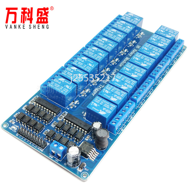 16ch 5V 12V Relay Module Relay Control Board with Optocoupler ...
