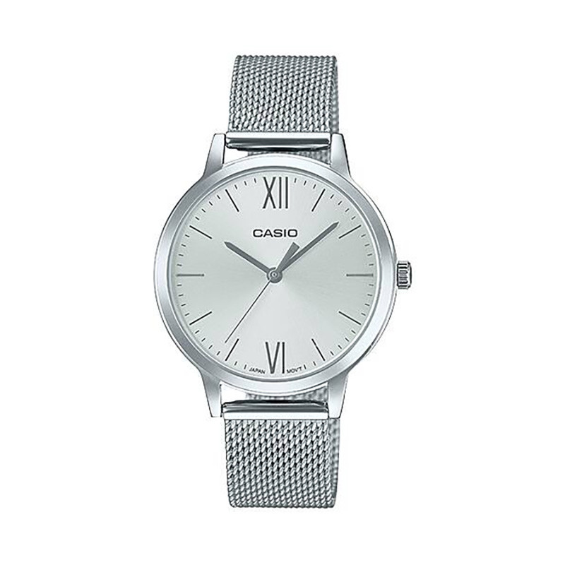 Casio (LTP-E157M-7ADF) Silver Stainless Steel Milanese Mesh Strap Watch ...