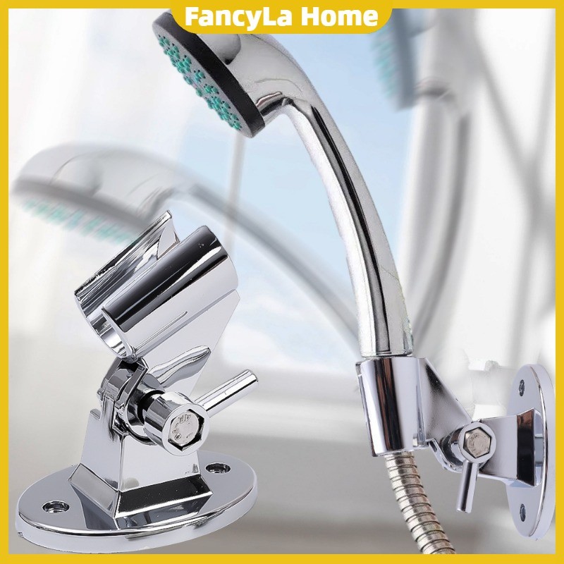 Adjustable Shower Arm Mount- with Universal Wall Hook Bracket and Brass ...