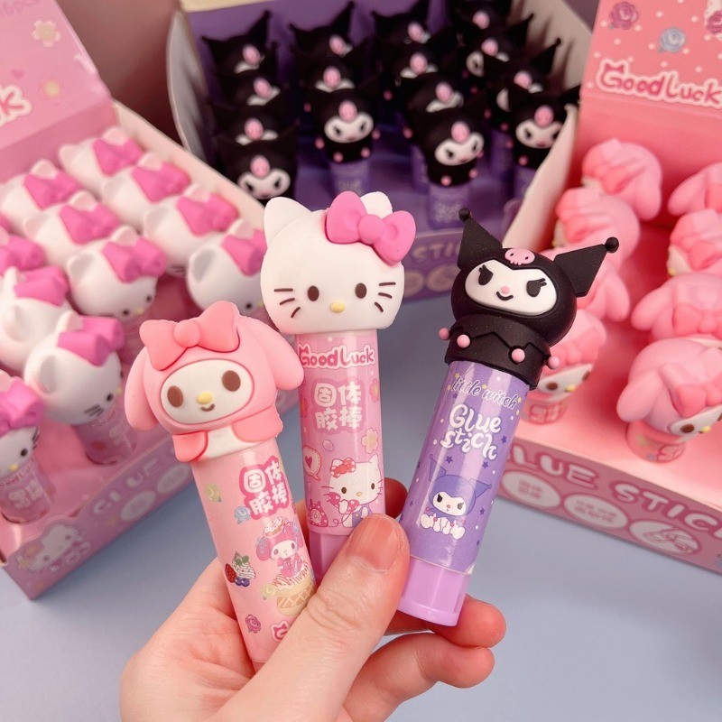 Silicone Head Shape Solid Glue Stick Kuromi Melody Kitty DIY Paste Glue ...