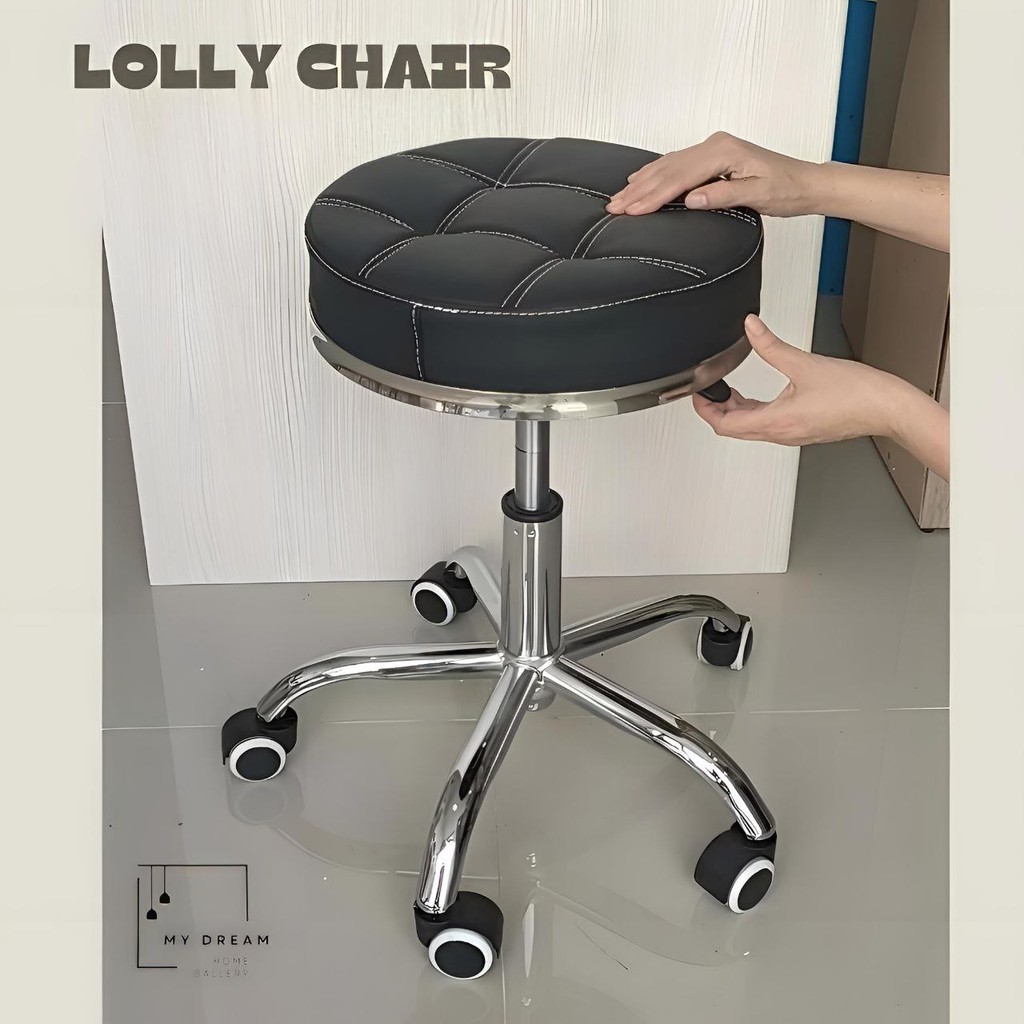 Lolly Minimalist Black Mini Bar Chair | Swivel Cafe Chairs ...