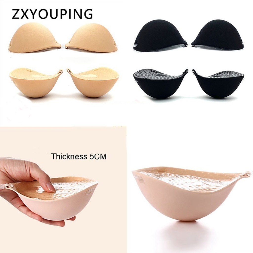5cm Thick Bra Padding Silicone Invisible Bras Seamless Push Up Breast ...