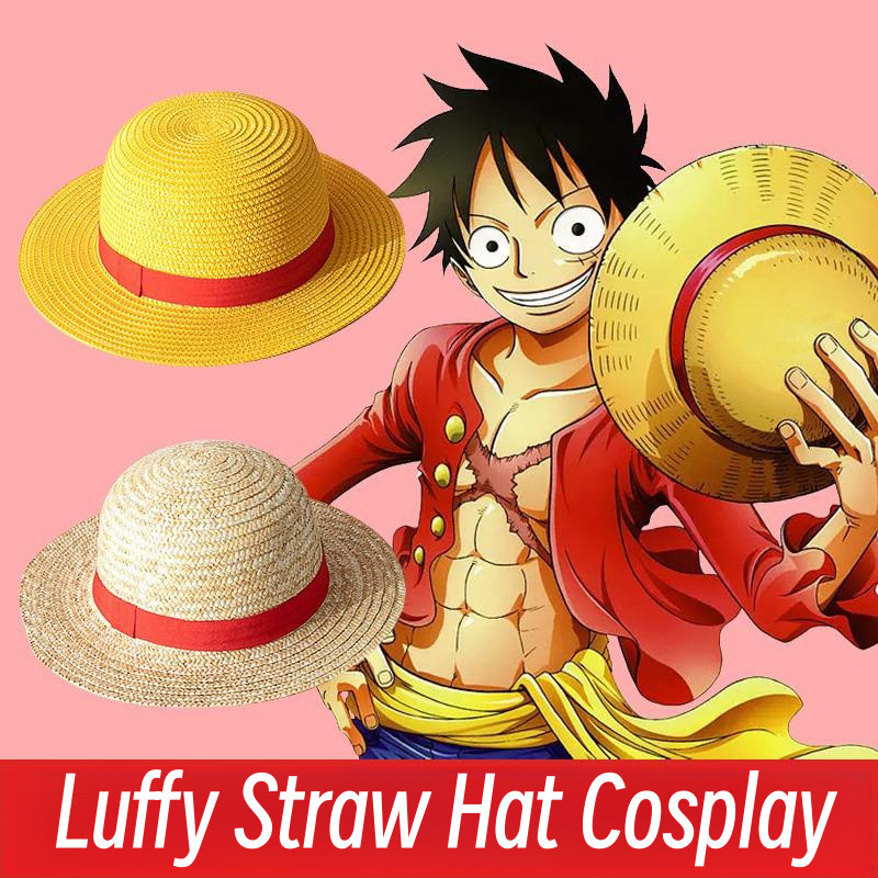 One Piece Luffy Straw Hat Cosplay Fashion Summer Sun Hat Beach Hat ...