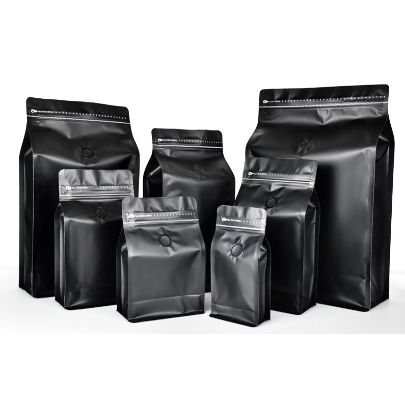 50pcs/Black Coffee pouch with valve&Ziplock/resealable ziplock plastic ...