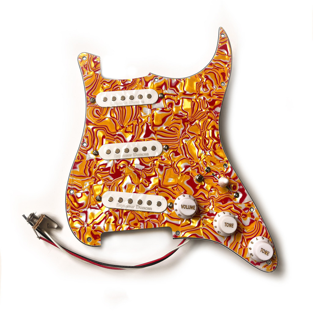 Prewired Loaded Guitar Stratocaster Pickguard SSS Pick Guard Seymour ...