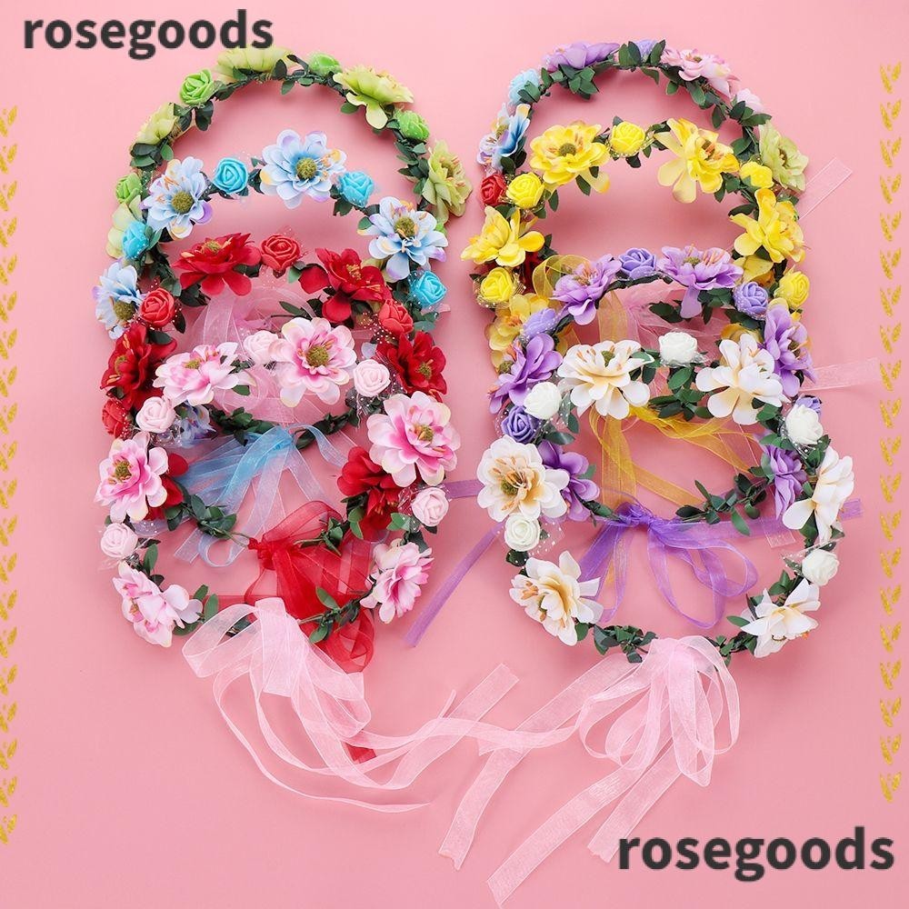 ROSEGOODS1 Rose Flower Crown Fashion Flowers Leaves Headbands Wedding ...